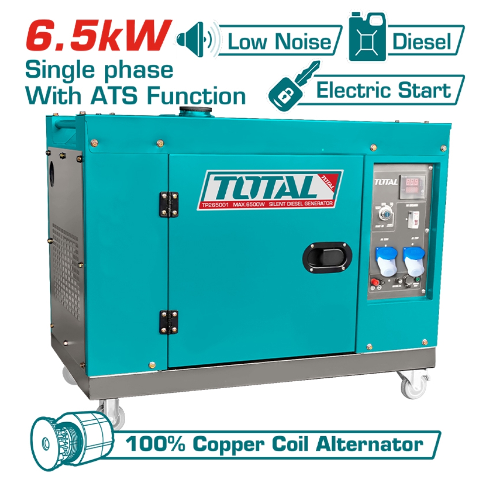 Máy phát điện chạy dầu diesel 6.5KW Total TP265001